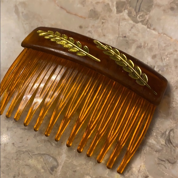 Accessories | Vintage Amber Colored Hair Comb Made In Hong Kong | Poshmark